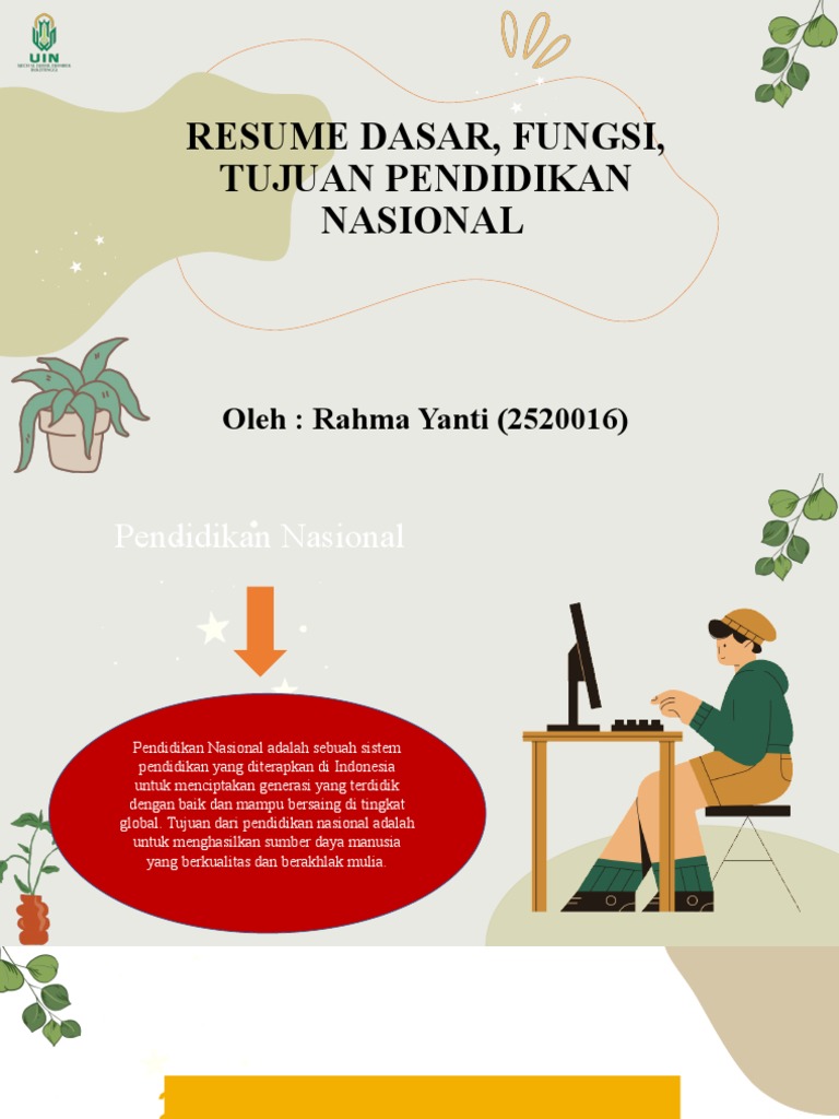 Resume Dasar, Fungsi, Tujuan Pendidikan Nasional | PDF