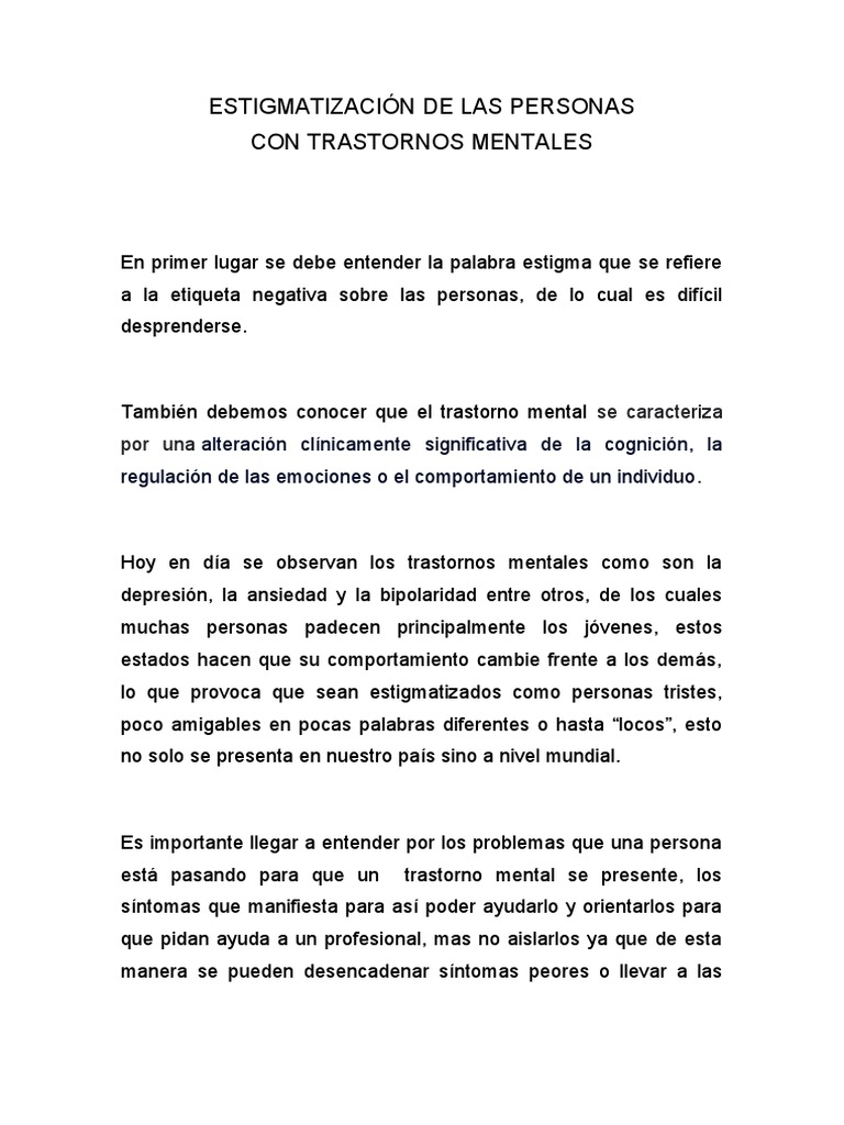 Estigmatización de Las Personas (2) | PDF