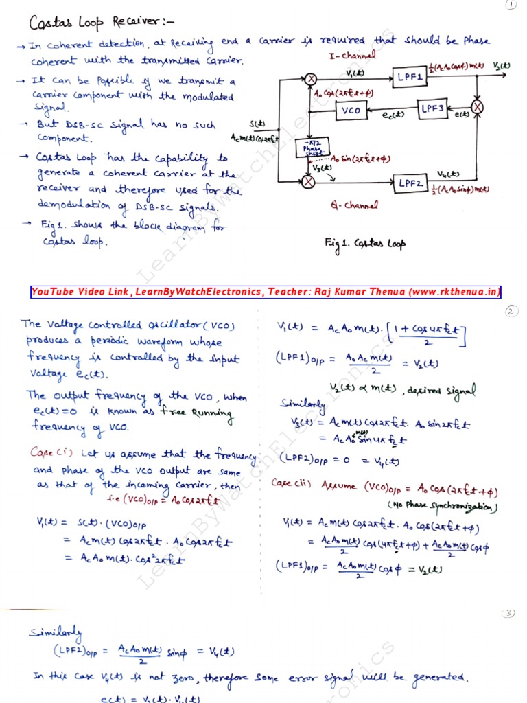 27 Costas Loop Receiver | PDF | Electronics | Feedback