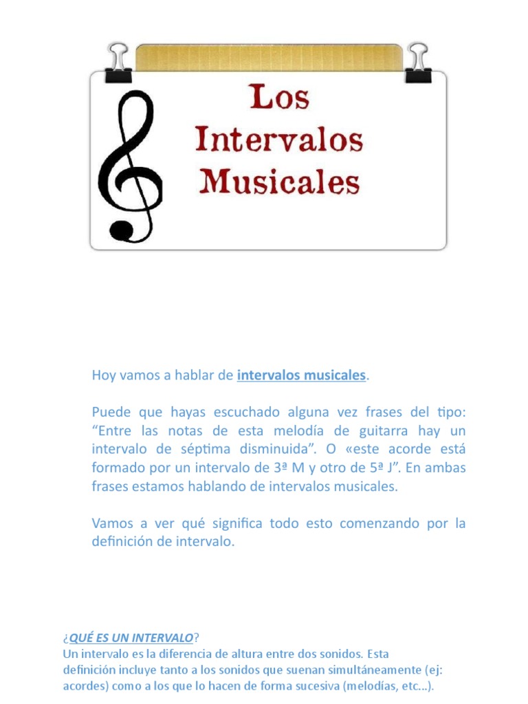 Los Intervalos Musicales | PDF | Intervalo (música) | Escala (música)