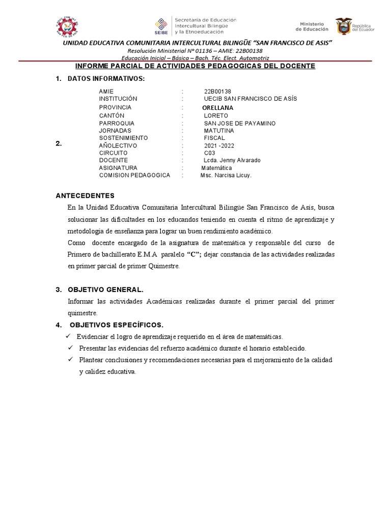 Inf. Parcial I 1ro C | PDF