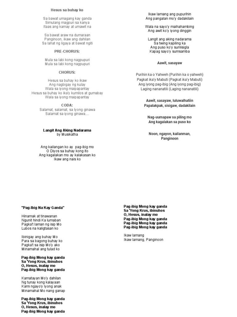 Hesus Sa Buhay Ko Lyrics | PDF