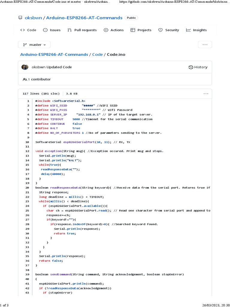 Arduino ESP8266 at Commands - Code - Ino at Master Oksbwn - Arduino ESP8266 at Commands GitHub ...