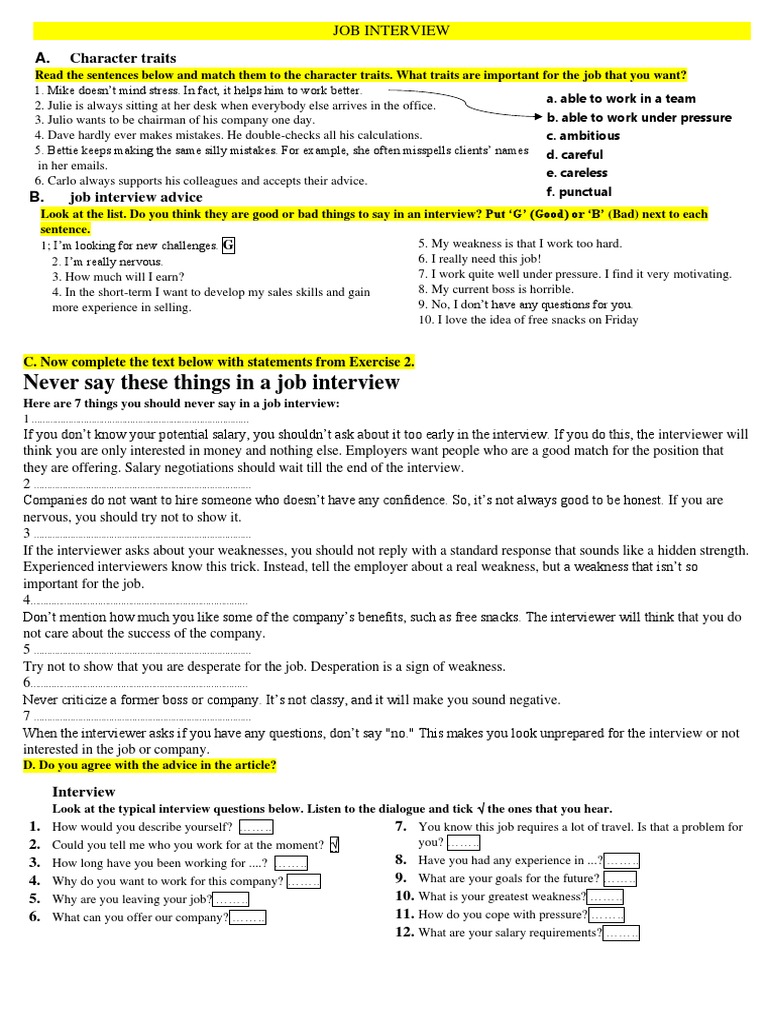 Job Interview | PDF | Job Interview