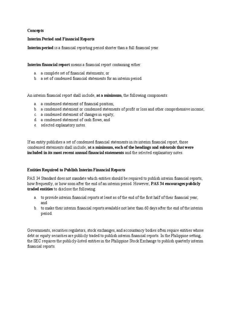 Interim Financial Reporting | PDF | Financial Statement | Deferral