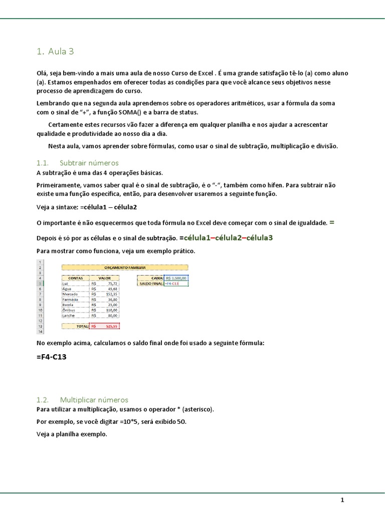 Apostila Excel 3 | PDF