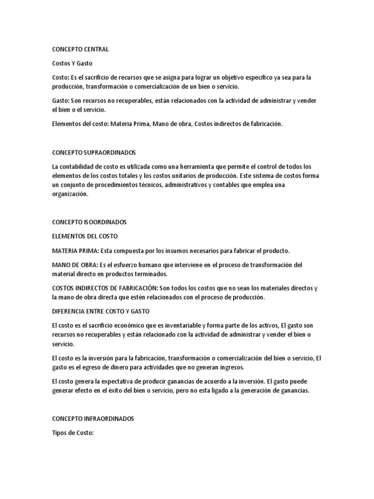 Costos Y Gasto | PDF | Costo | Gastos