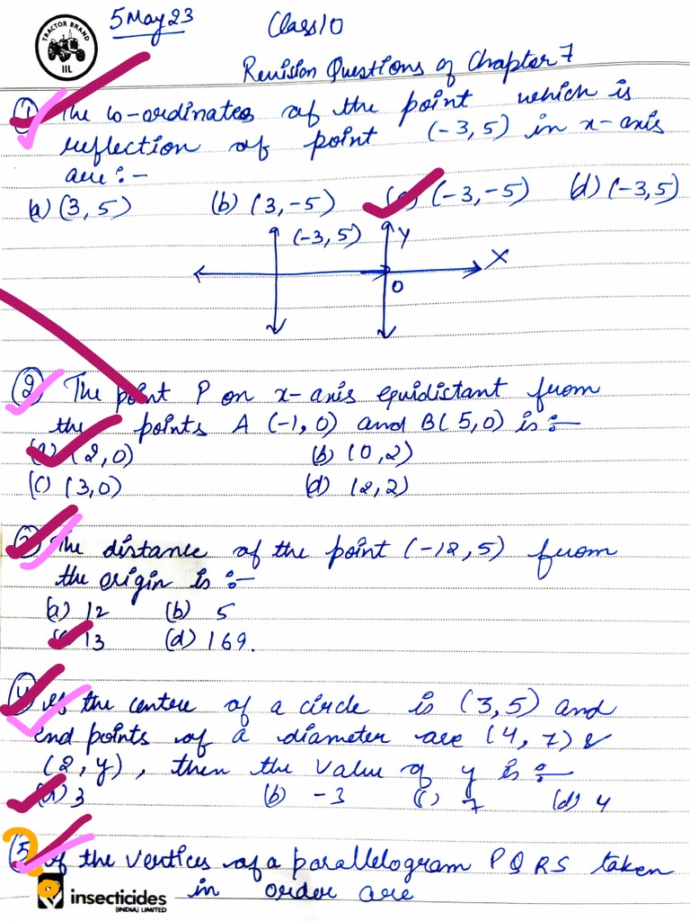 ch7 Class 10 Revision Questions | PDF | Geometric Objects | Elementary ...
