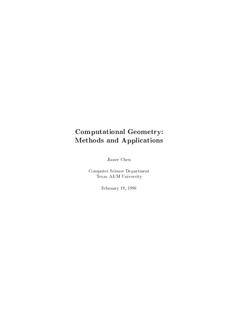 Chen,Computational Geometry Methods and Applications | PDF | Convex Set | Geometry