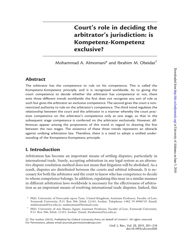 Almomani 2015 | PDF | Jurisdiction | Arbitration