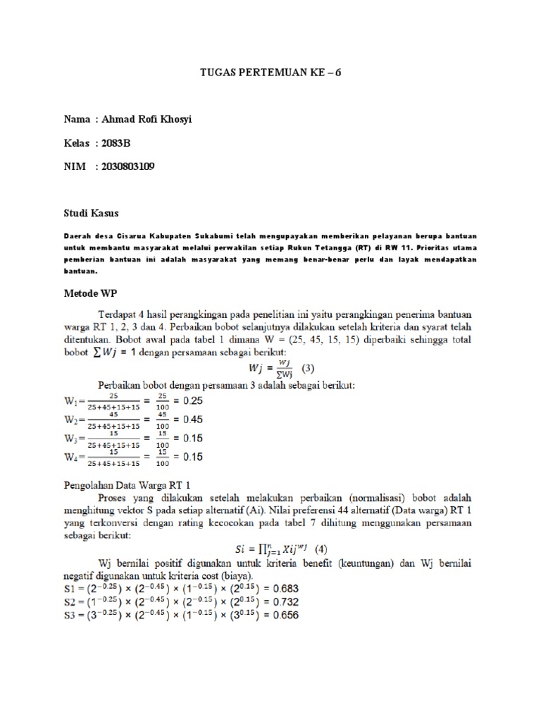 Tugas Pertemuan Ke - 6 Ahmad Rofi Khosyi SPK | PDF
