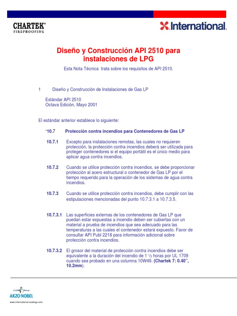 Diseño y Construcción API 2510 para Instalaciones de LPG | PDF | Gases ...