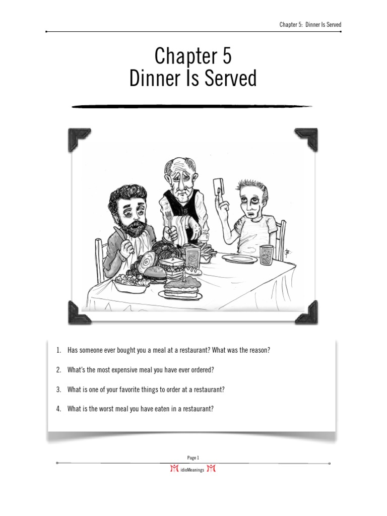 Chapter 5 Dinner Is Served | PDF | Dinner | Meal
