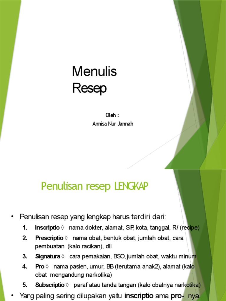 Materi Penulisan Resep | PDF