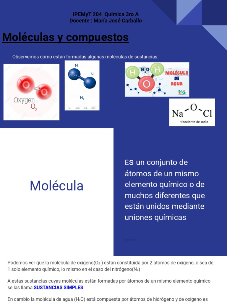 Moleculas y Compuestos 2023 | PDF