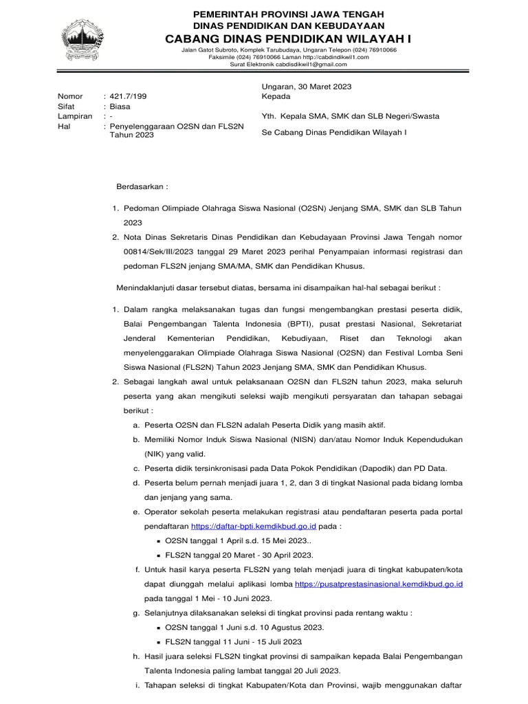 Penyelenggaraan O2SN Dan FLS2N 2023 | PDF