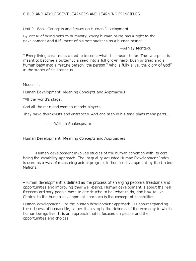 Unit 2 Basic Concepts and Issues On Human Development | PDF