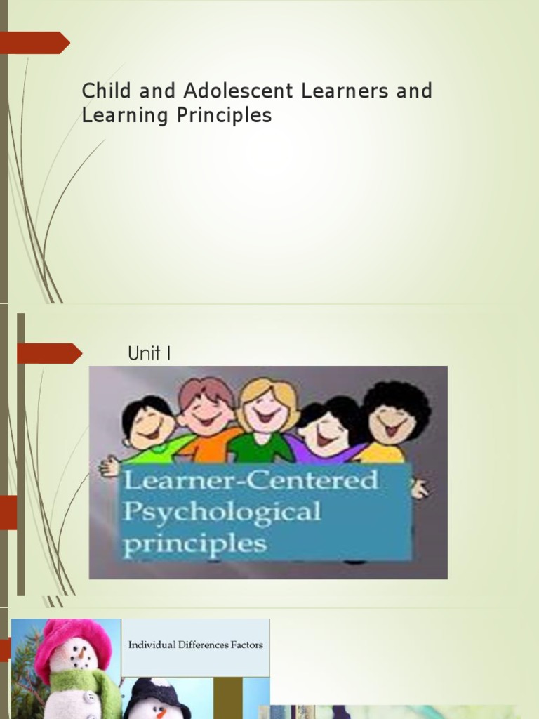 Child and Adolescent Learners and Learning Principles | PDF