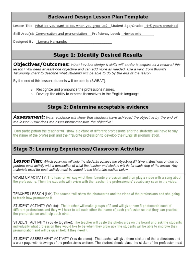 Preschool Lesson on Professions | PDF | Lesson Plan | Teachers