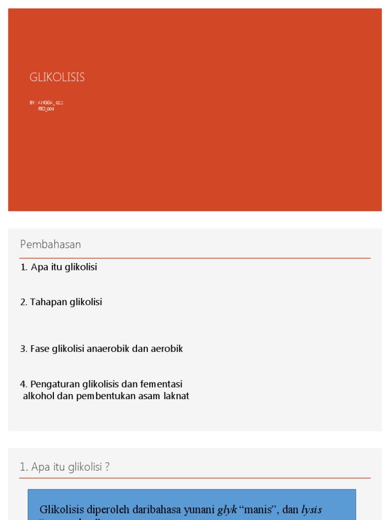 Proses dan Tahapan Glikolisis | PDF
