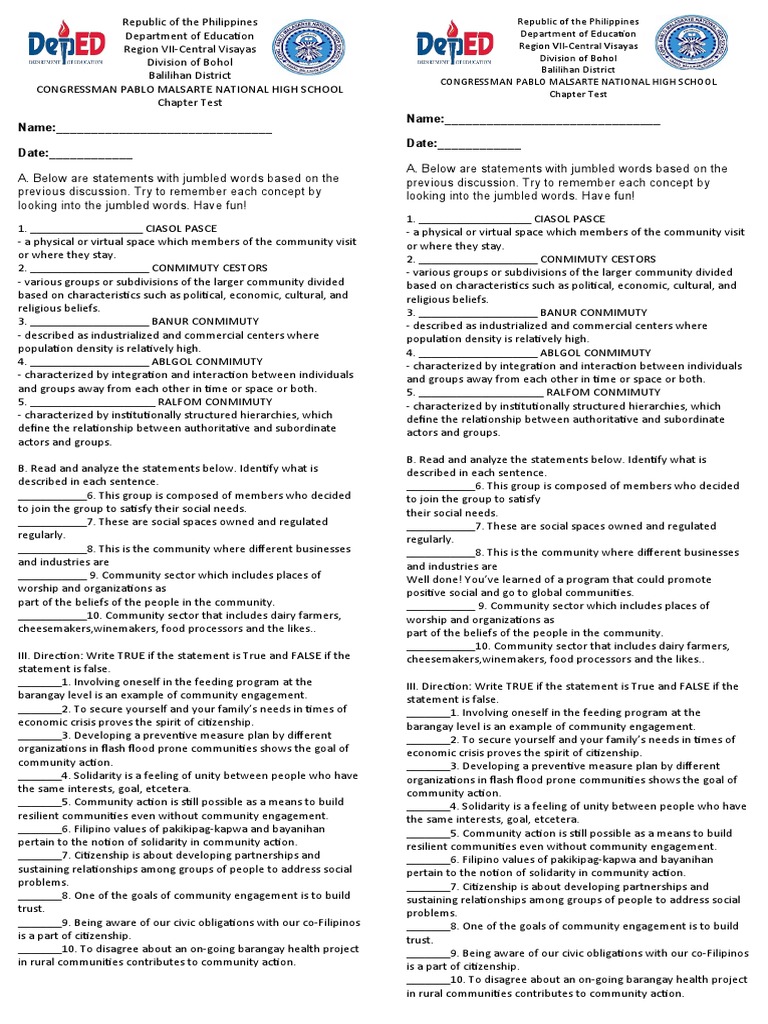 Summative Test 2 | PDF | Community | Hierarchy