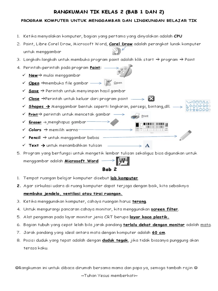 RANGKUMAN TIK KELAS 2 Bab 1 & 2 | PDF