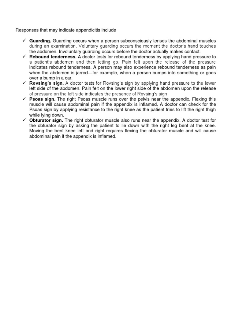 Rovsing's Sign. A Doctor Tests For Rovsing's Sign by Applying Hand ...