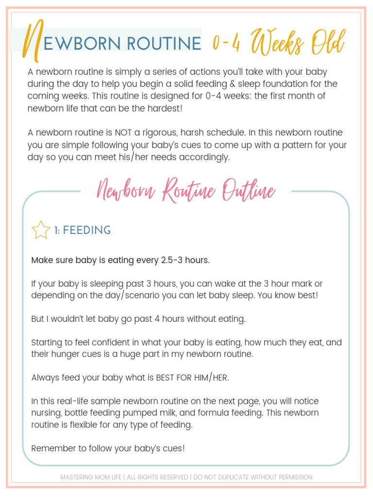 Sample Newborn Schedules