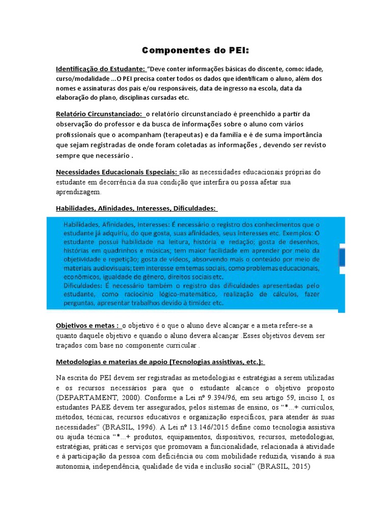 Componentes Do Pei | PDF | Aprendizado