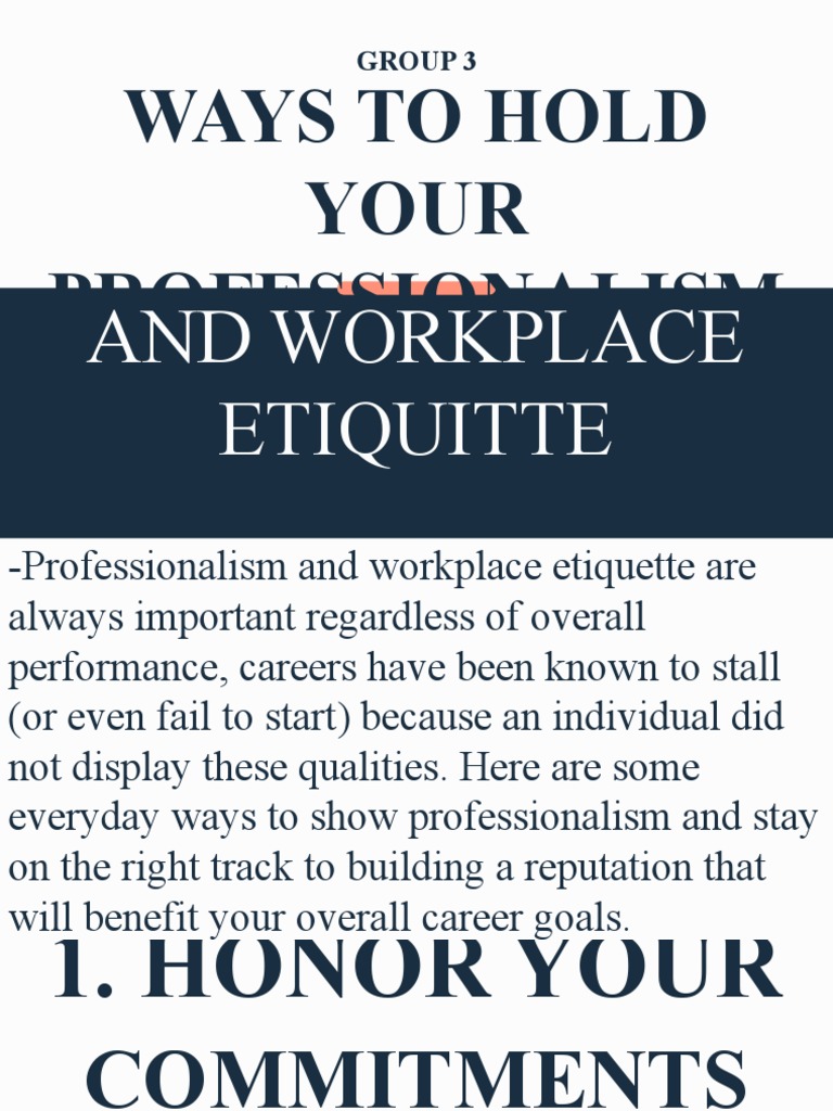 Ways To Hold Your Professional Etiquette | PDF