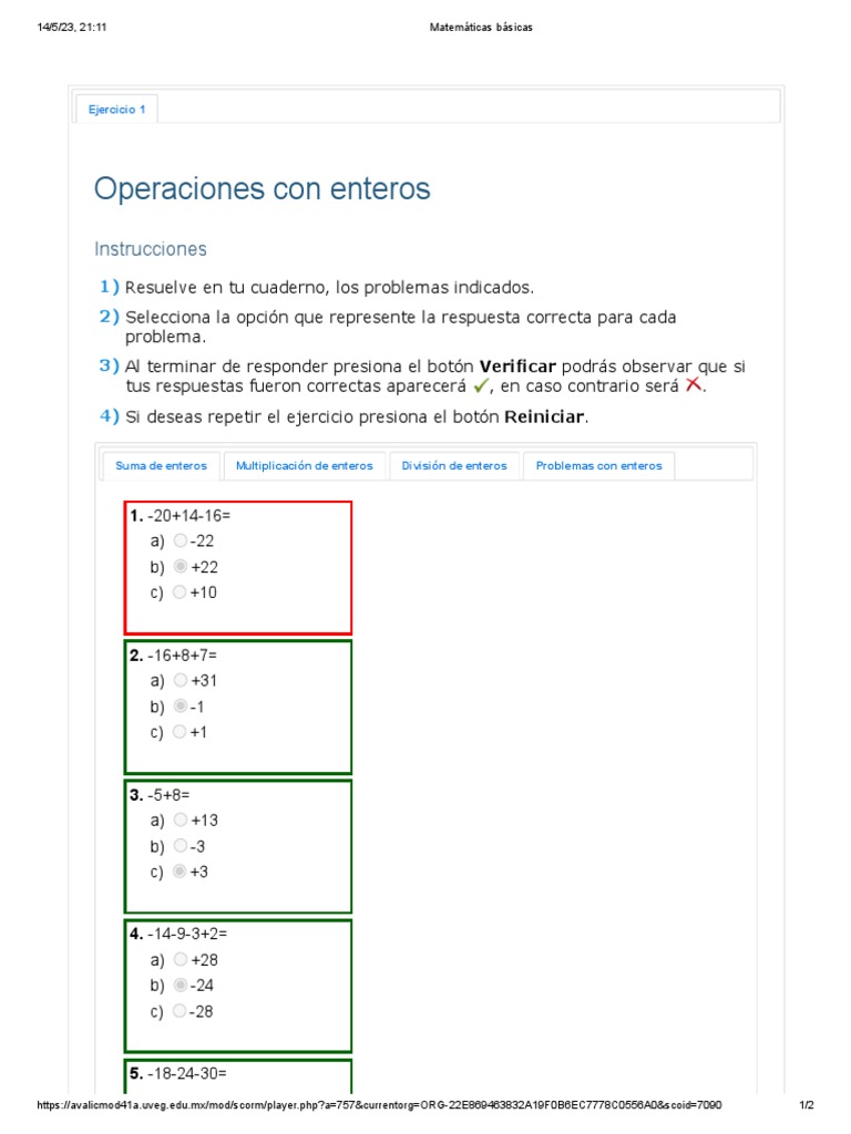 Matemáticas Básicas v1 - Operaciones Aritméticas Básicas | PDF