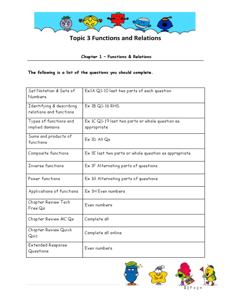Topic 3 Functions And Relations Notes 2023 Pdf Function