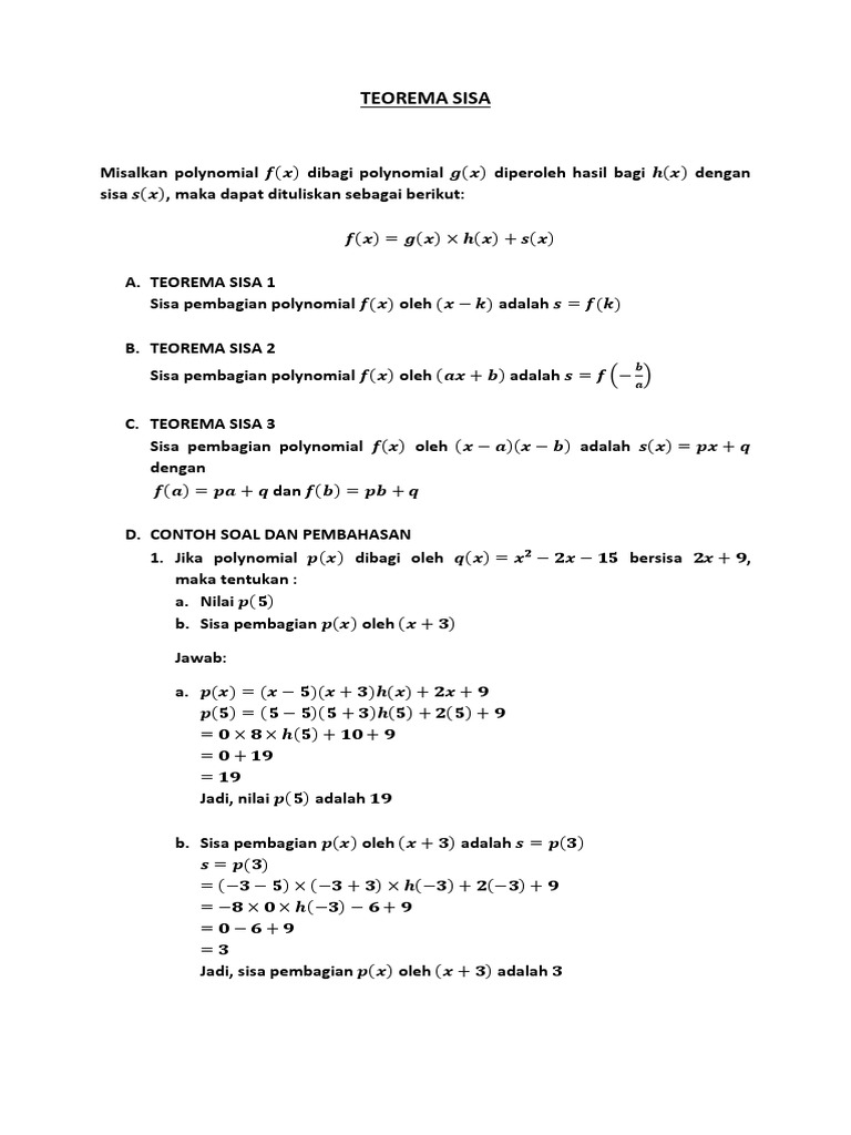 Teorema Sisa | PDF