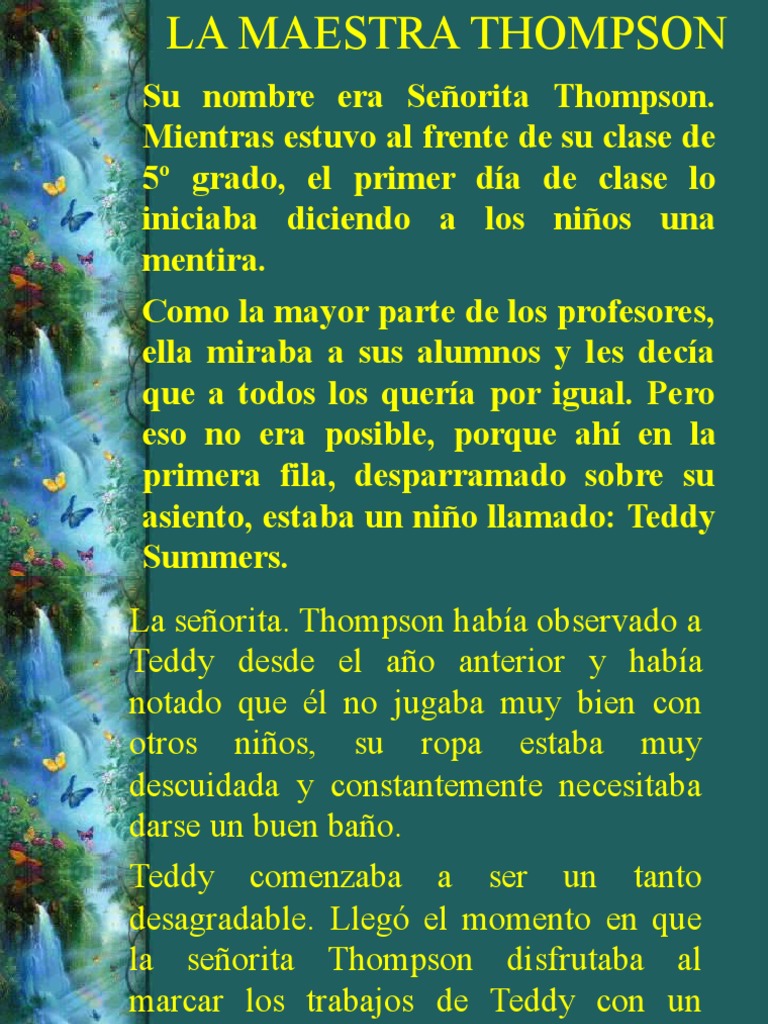 La transformación de Teddy Summers | PDF