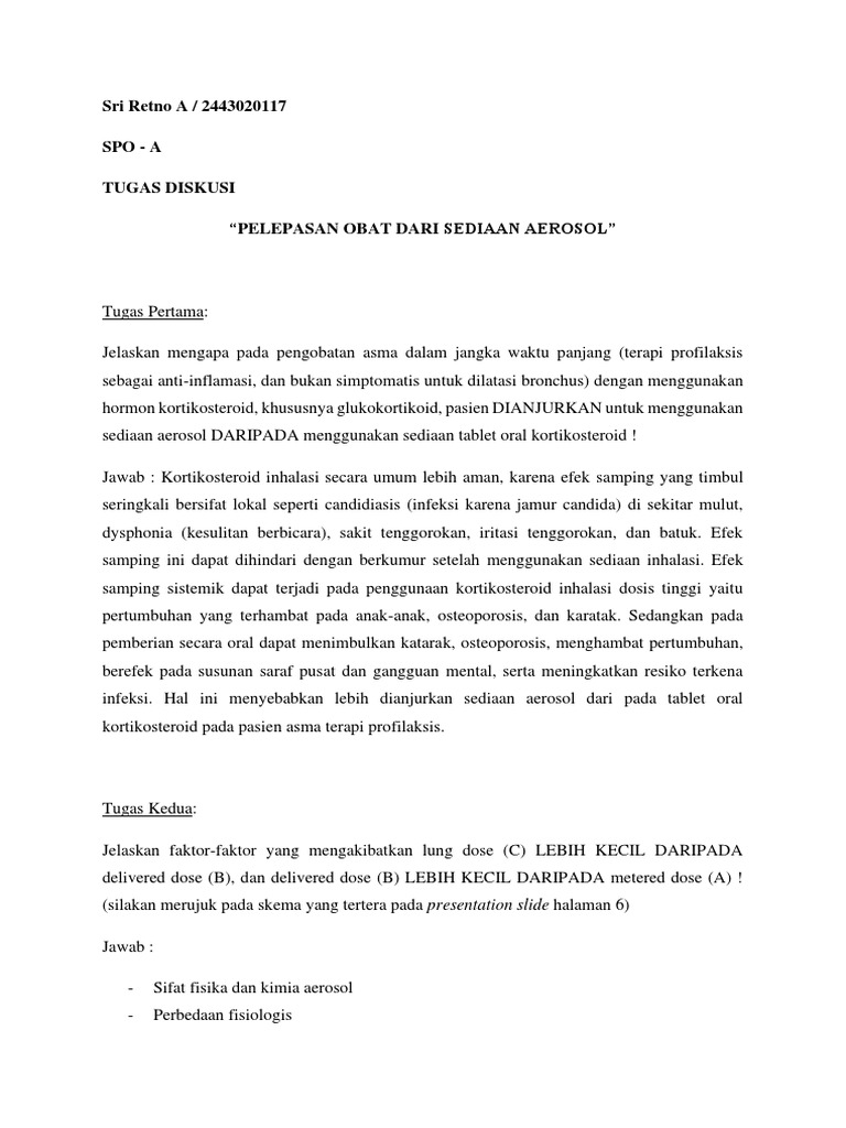 Sri Retno - Pelepasan Obat Dari Sediaan Aerosol | PDF