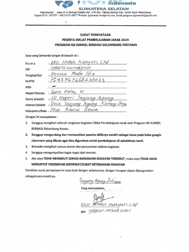 Scan Surat Pernyataan | PDF