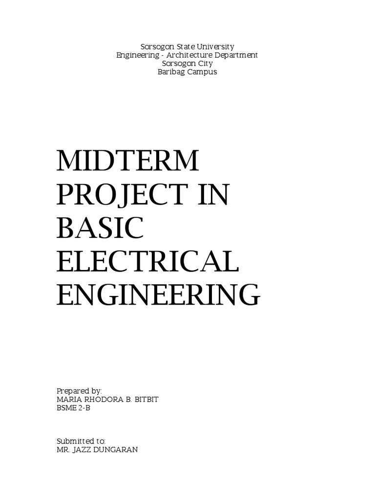 Bee Midterm Project | PDF | Electrical Network | Electrical Circuits