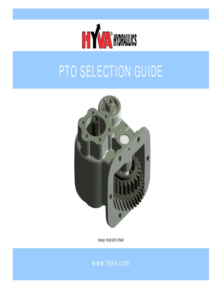 Hyva PTO Selection Guide Overview | PDF | Vehicles | Mechanical Engineering