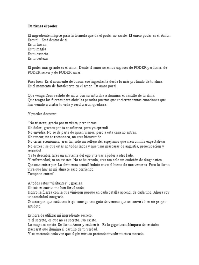 Tu Tienes El Poder | PDF