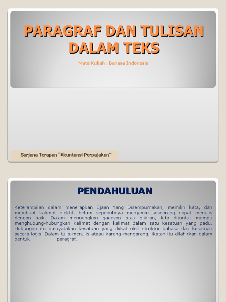 Paragraf Dan Tulisan Dalam Teks | PDF