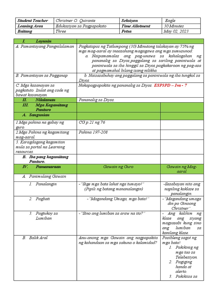 Pananalig Sa Diyos. | PDF