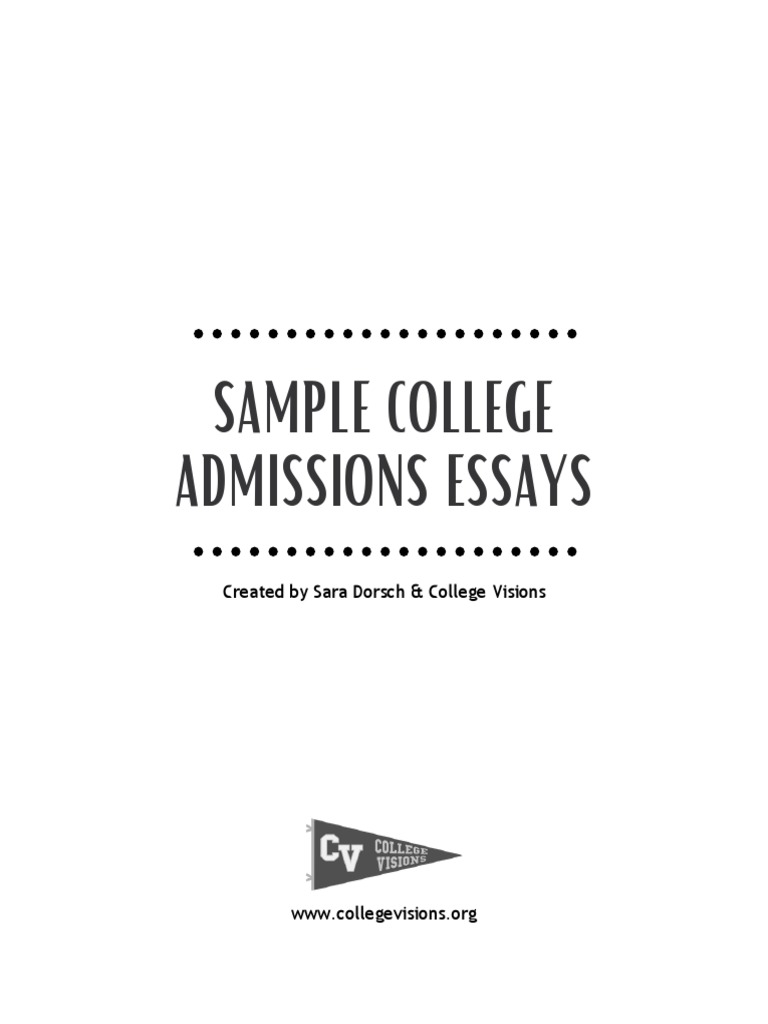 Sample College Admissions Essays | PDF