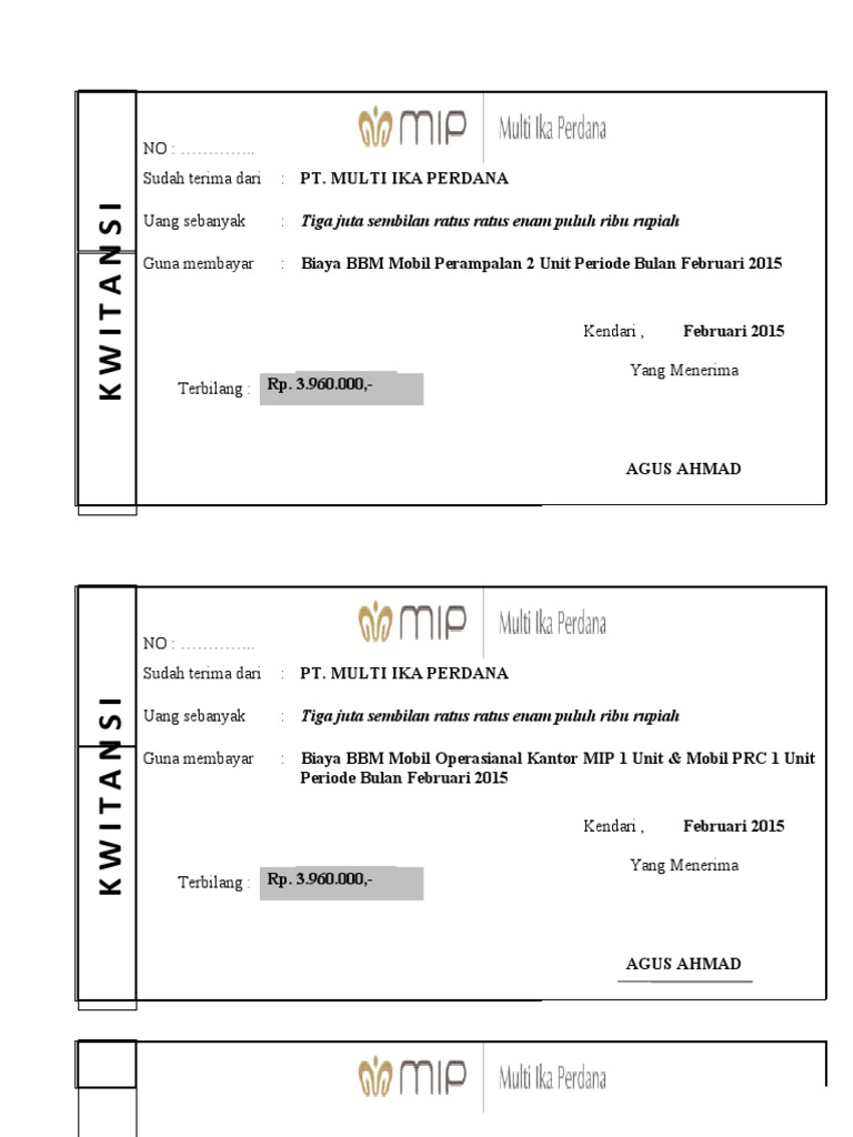 Copy (3) of Kwitansi BBM | PDF