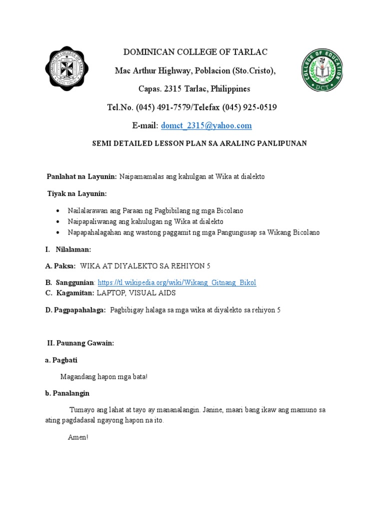 Wika at Diyalekto Sa Rehiyon 5 LP | PDF