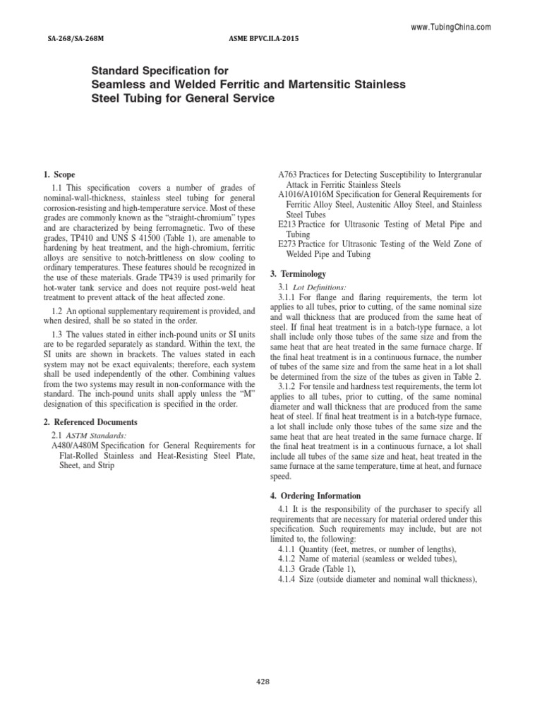 Asme Sa 268 268M 2015 | PDF
