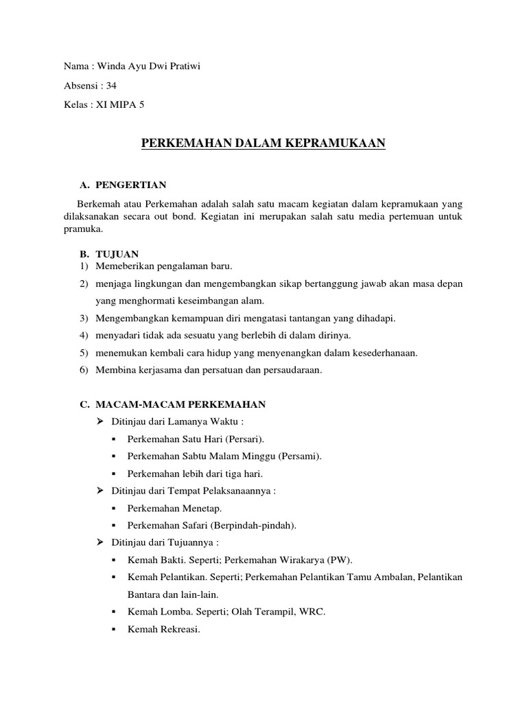 Materi Kepramukaan Winda Ayu | PDF