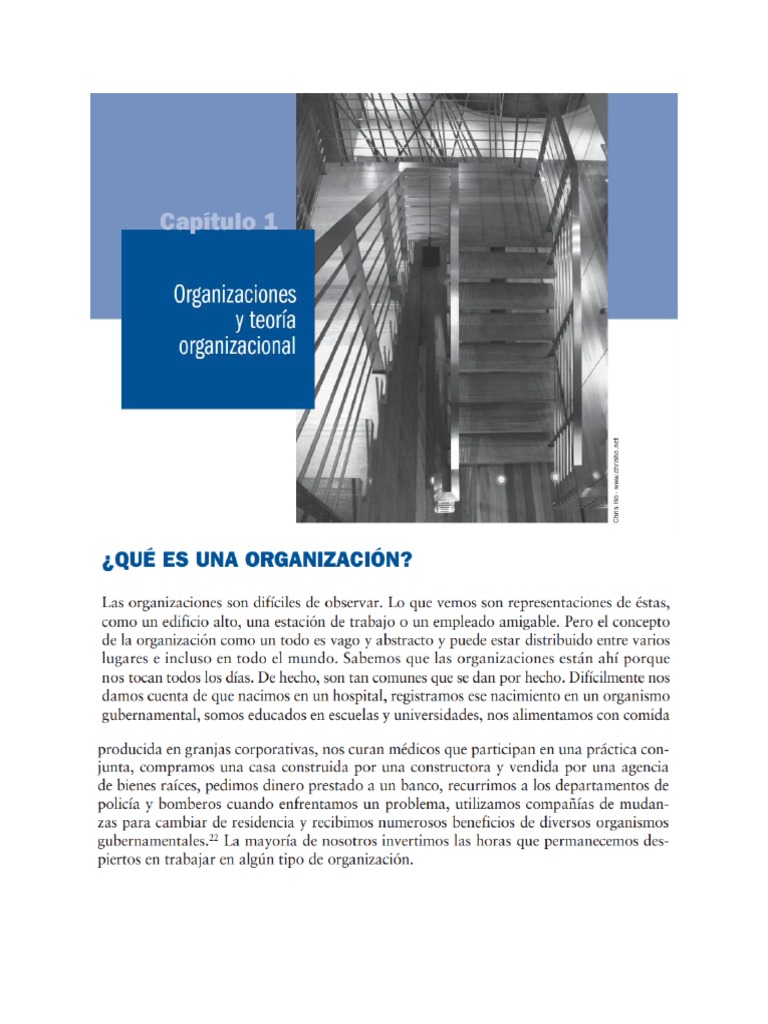 Lectura 1 Las Organizaciones-Teoría y Diseño Organizacional 10 Edición ...