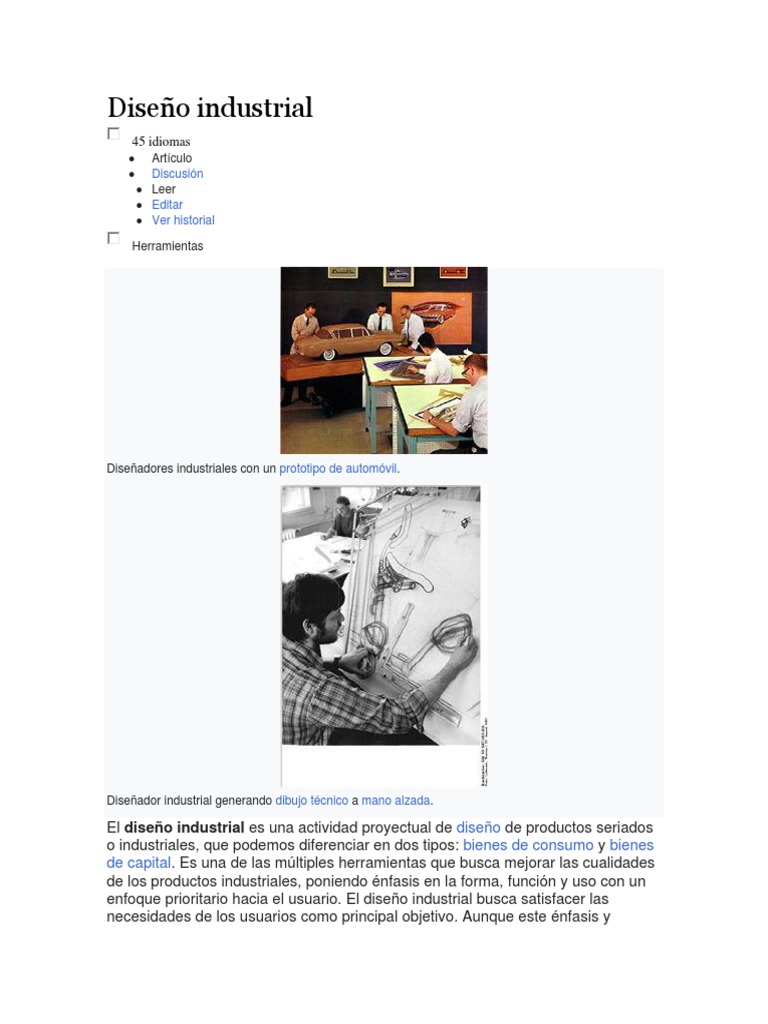 Diseño Industrial: Definición y Campos | PDF | Diseño