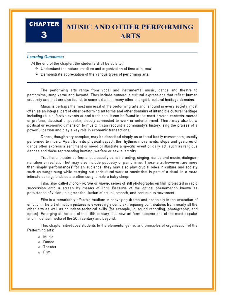 Chapter 3 Music and Other Performing Arts | PDF | Dances | Hip Hop Music