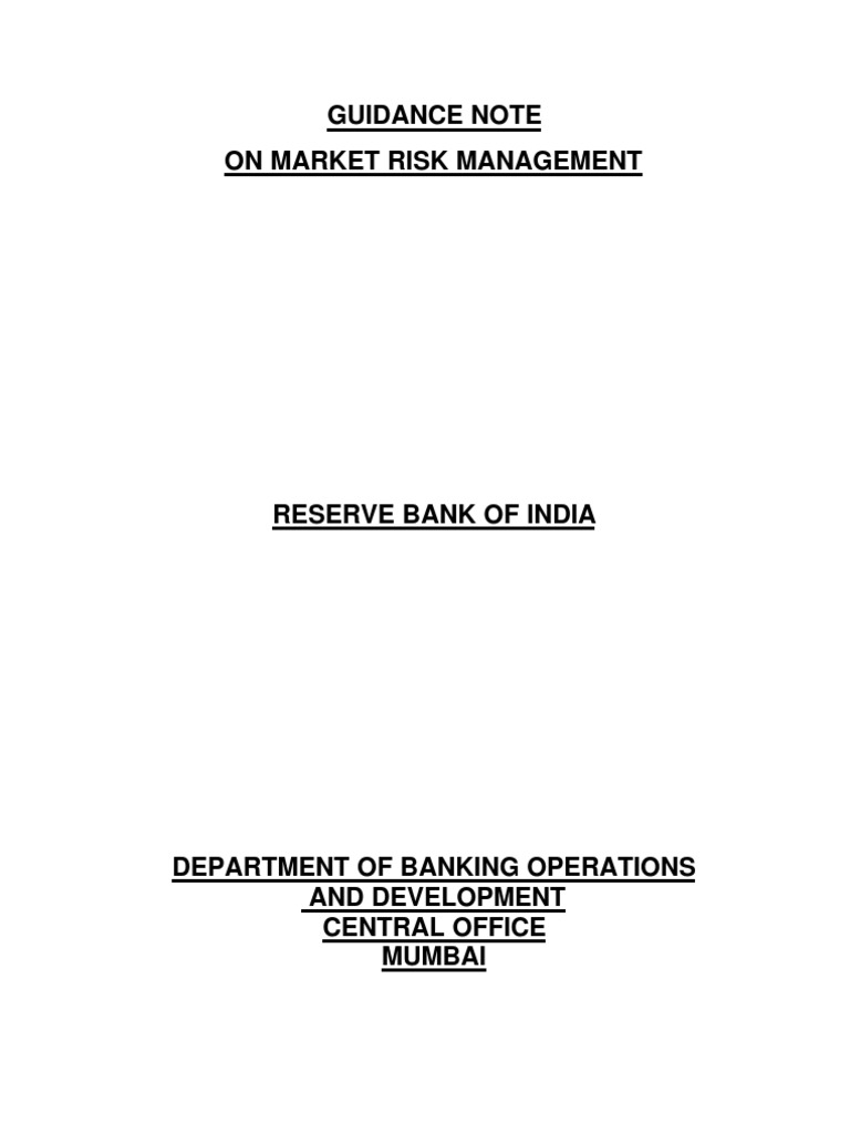 Market Risk Management Guidance Note | PDF | Market Liquidity ...